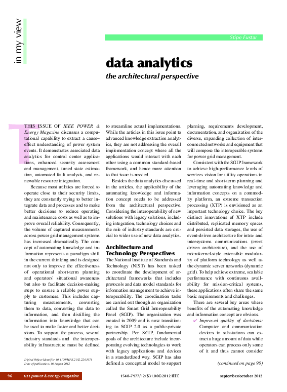 (PDF) Data Analytics: The Architectural Perspective [In My View ...