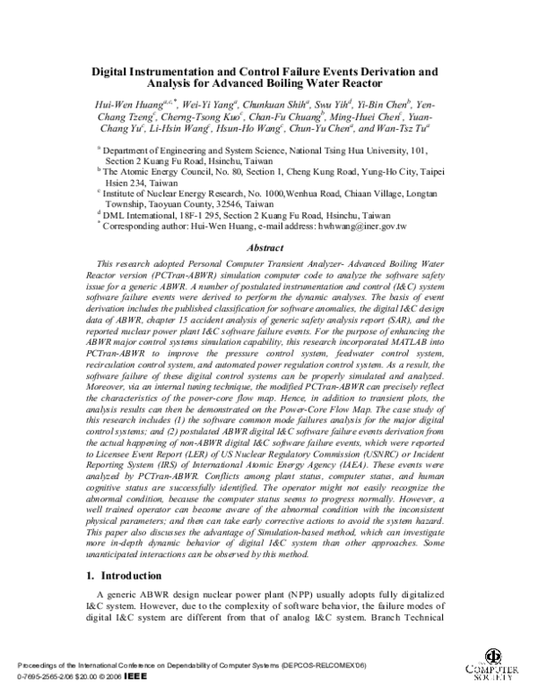 (PDF) Digital Instrumentation and Control Failure Events Derivation and ...