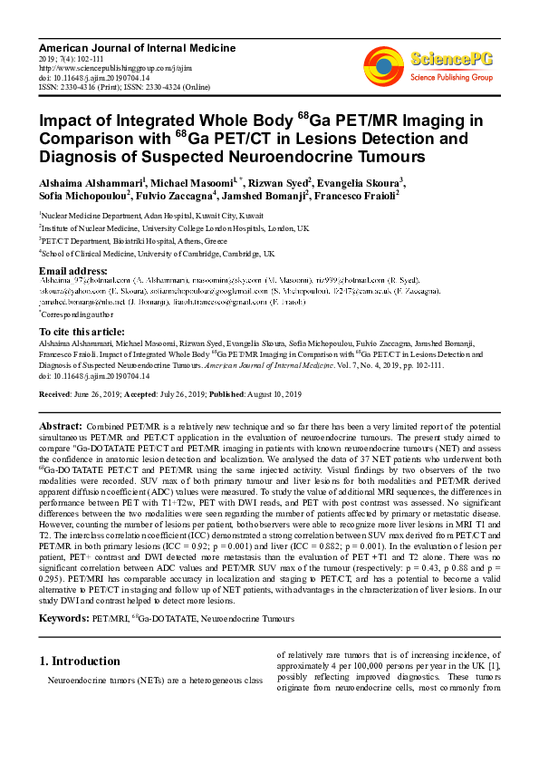 (PDF) Comparison of Ga-68 DOTA-TATE and Ga-68 DOTA-LAN PET/CT imaging ...