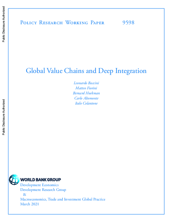 (PDF) Global Value Chains and Deep Integration