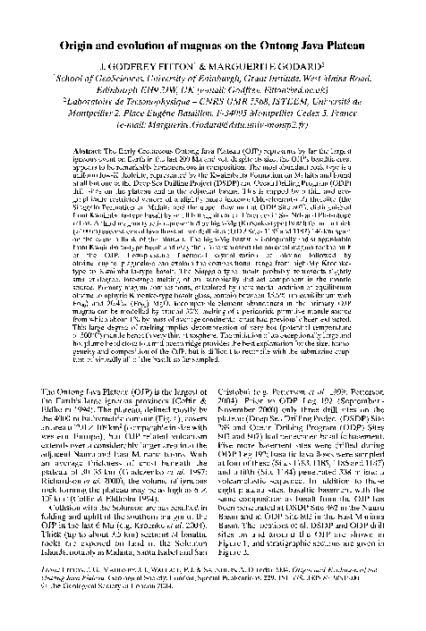 (PDF) Origin and evolution of magmas on the Ontong Java Plateau