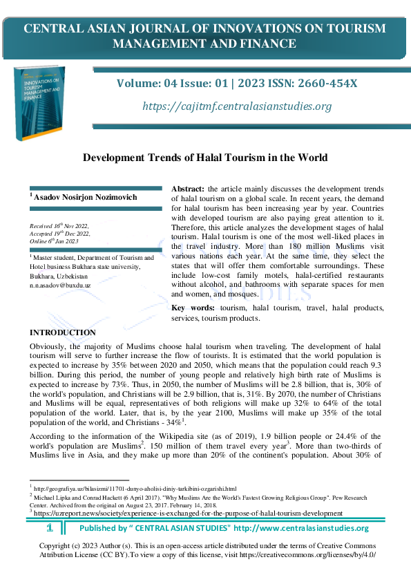 (PDF) Development Trends of Halal Tourism in the World