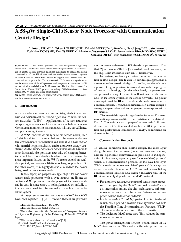 (PDF) A 58-µW Single-Chip Sensor Node Processor with Communication ...