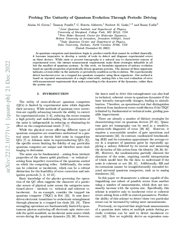 (PDF) Probing The Unitarity of Quantum Evolution Through Periodic Driving