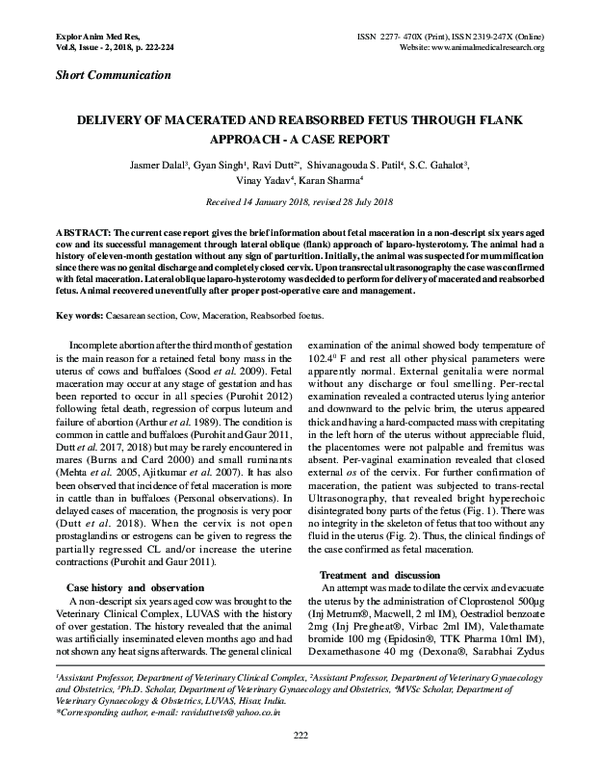 (PDF) Delivery of Macerated and Reabsorbed Fetus Through Flank Approach ...