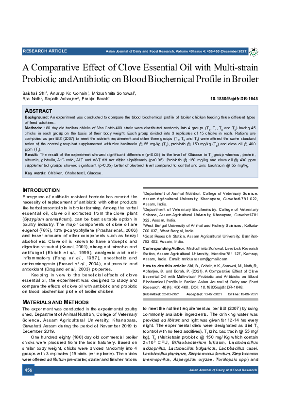 (PDF) A Comparative Effect of Clove Essential Oil with Multi-strain ...