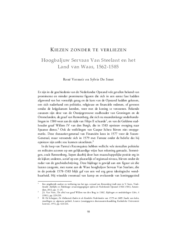 (PDF) Kiezen zonder te verliezen. Hoogbaljuw Servaas Van Steelant en ...