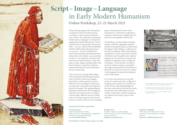 (PDF) Conf: Script - Image - Language in Early Modern Humanism