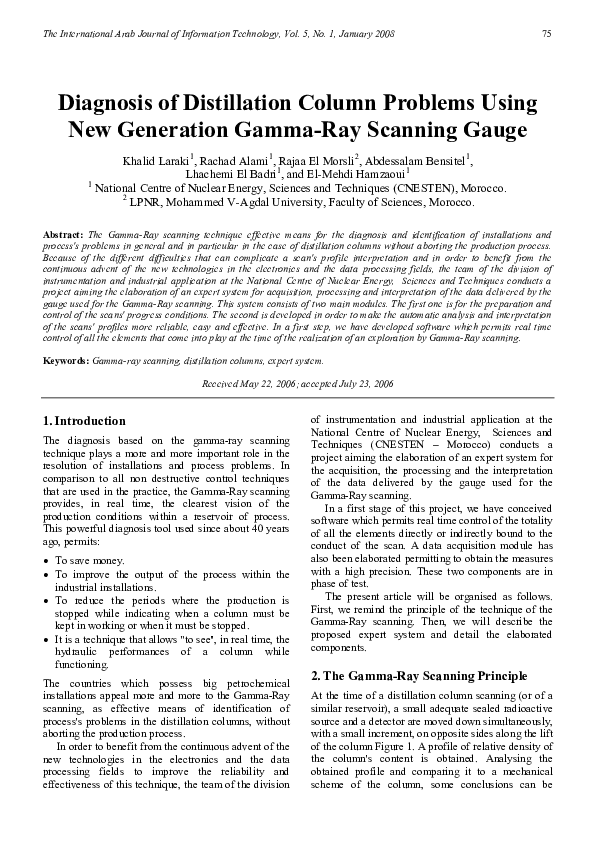 (PDF) Diagnosis of Distillation Column Problems Using New Generation ...