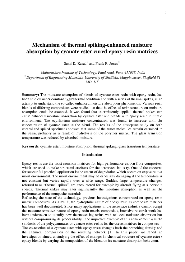 (PDF) Mechanism of thermal spiking-enhanced moisture absorption by ...