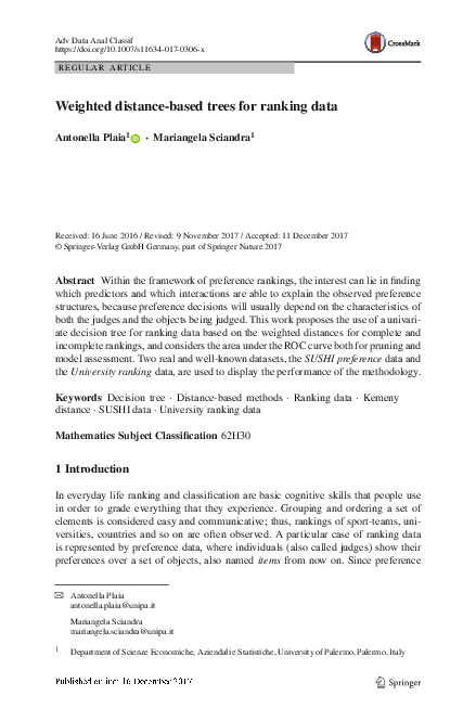 (PDF) Weighted Trees for Preference Ranking Analysis