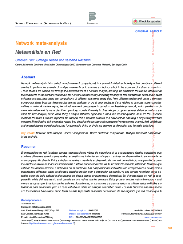 (PDF) Network meta-analysis