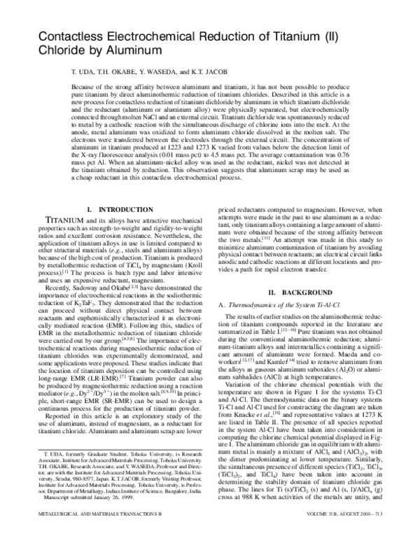 (PDF) Contactless electrochemical reduction of titanium (II) chloride ...