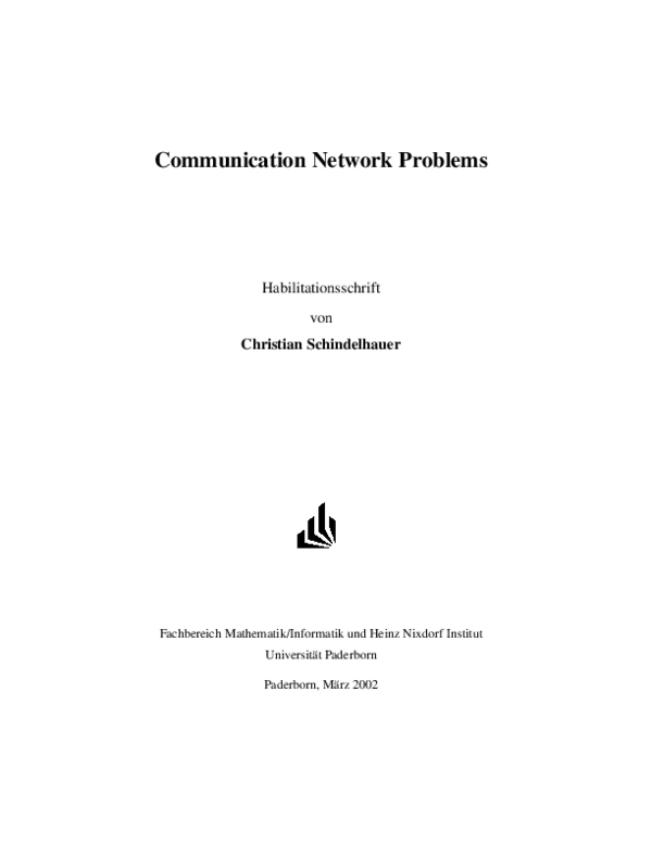 (PDF) Communication Network Problems