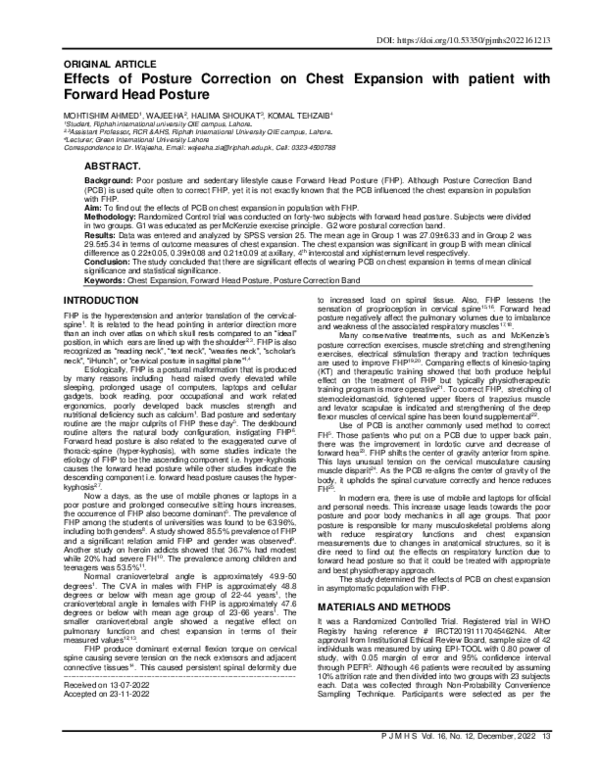 (PDF) Effects of Posture Correction on Chest Expansion with patient ...