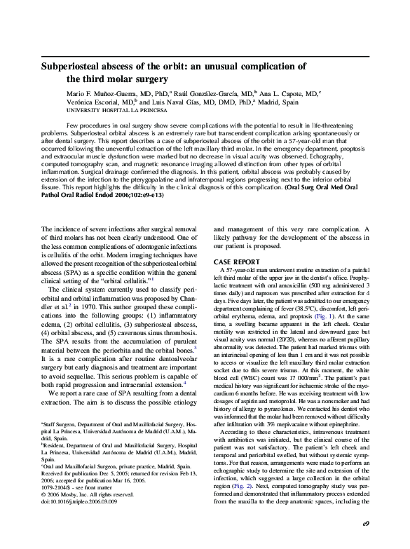 (PDF) Subperiosteal abscess of the orbit: an unusual complication of ...