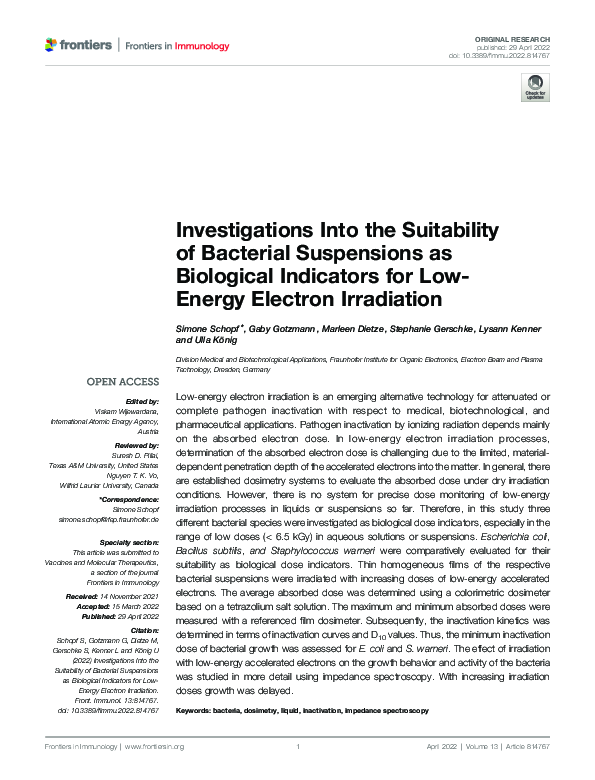(PDF) Investigations Into the Suitability of Bacterial Suspensions as ...