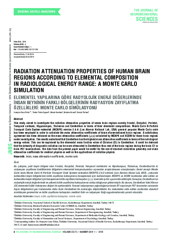 (PDF) Radiation attenuatoin properties of human brain regions according to elemental composition ...
