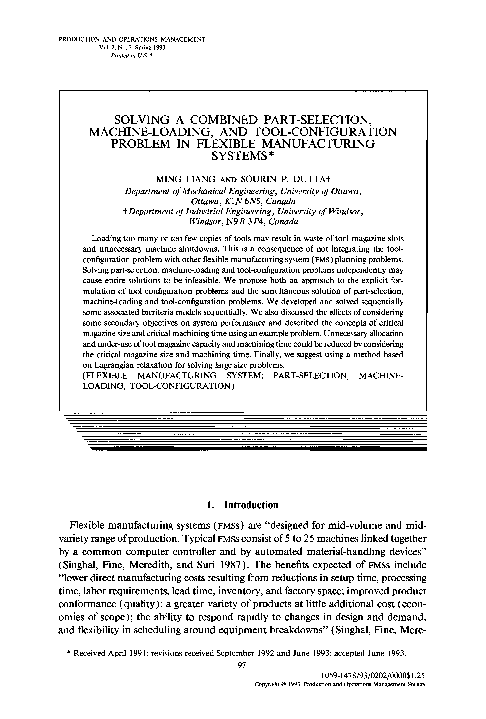 (PDF) Solving a Combined Part-Selection, Machine-Loading, and Tool ... (PDF) Solving a Combined Part-Selection, Machine-Loading, and Tool ...
