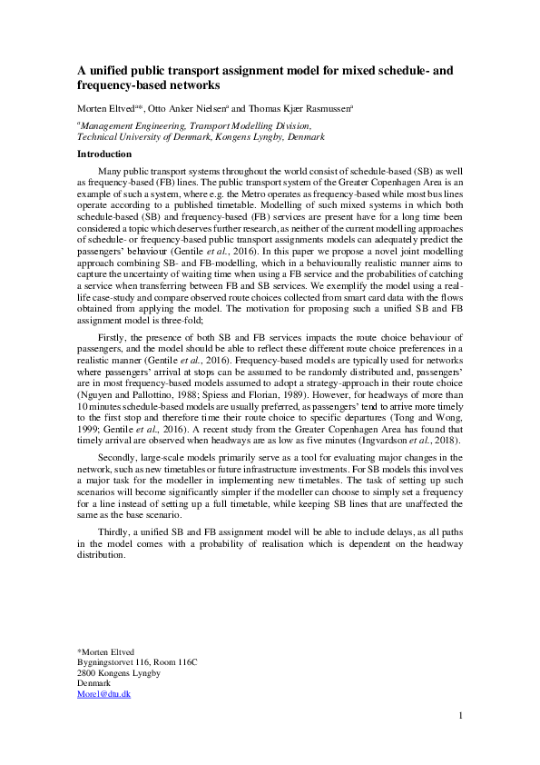 (PDF) A unified public transport assignment model for mixed schedule- and frequency-based ...