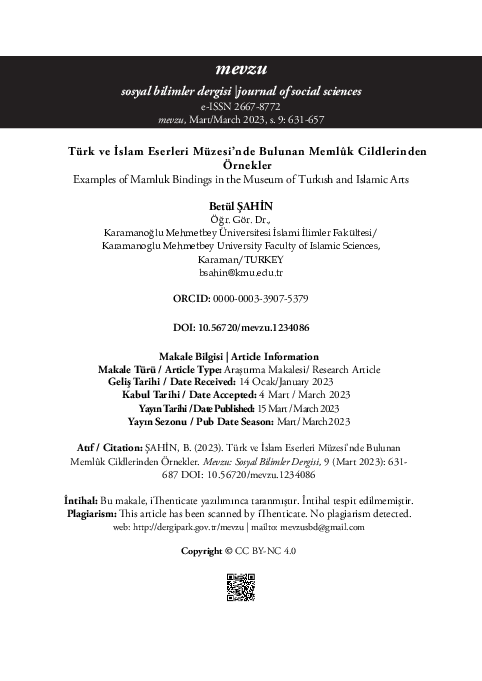 (PDF) Türk ve İslam Eserleri Müzesi'nde Bulunan Memlûk Cildlerinden ...