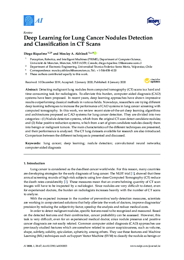 Pdf Deep Learning For Lung Cancer Nodules Detection And Classification In Ct Scans
