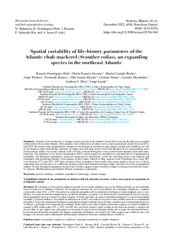 (PDF) Spatial variability of life-history parameters of the Atlantic ...