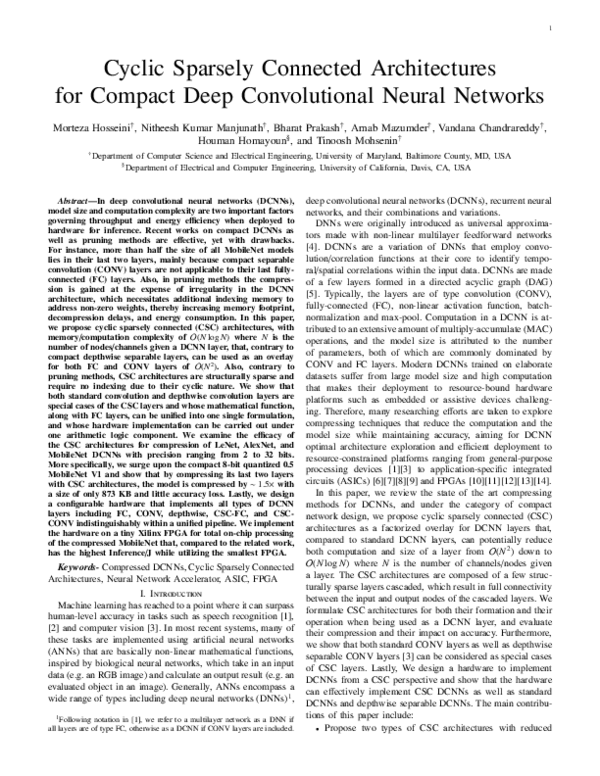 (PDF) Cyclic Sparsely Connected Architectures for Compact Deep ...