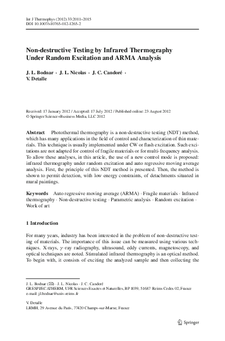 Pdf Non Destructive Testing By Infrared Thermography Of The Void And
