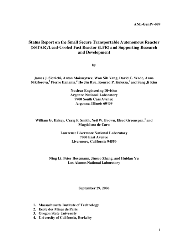 (PDF) Status report on the Small Secure Transportable Autonomous ...