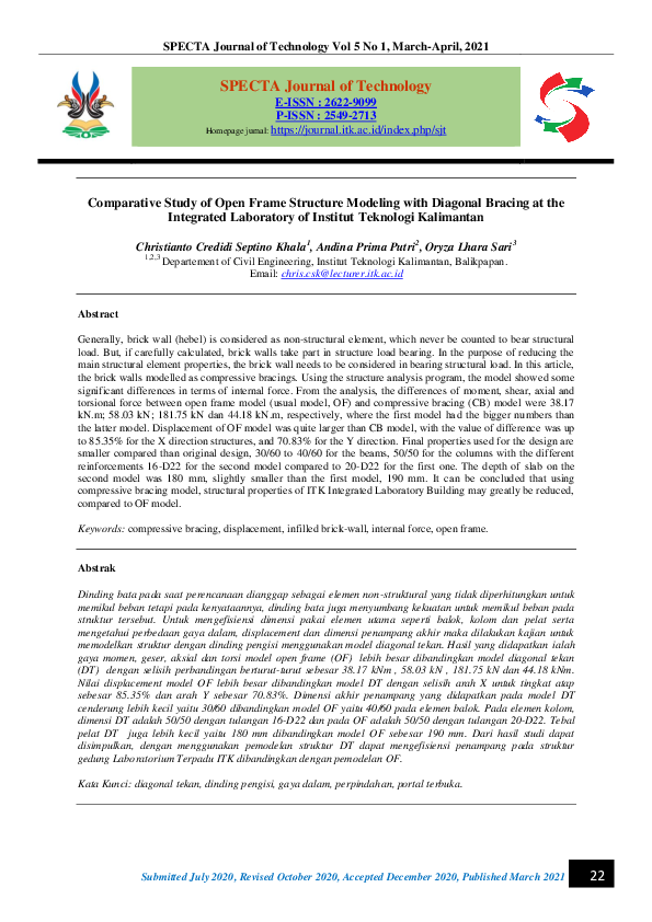 (PDF) Comparative Study of Open Frame Structure Modeling with Diagonal ...