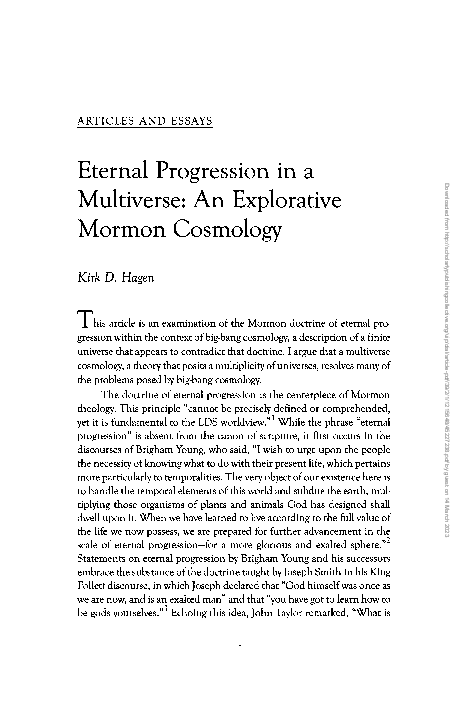 (PDF) Eternal Progression in a Multiverse: An Explorative Mormon Cosmology