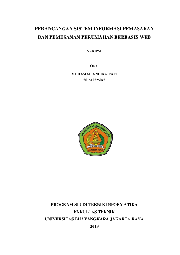 (PDF) Perancangan Sistem Informasi Pemasaran dan Pemesanan Perumahan Berbasis Web