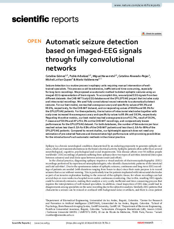 (PDF) Automatic seizure detection based on imaged-EEG signals through fully convolutional networks