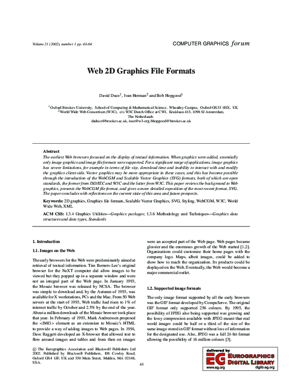 (PDF) Web 2D Graphics File Formats
