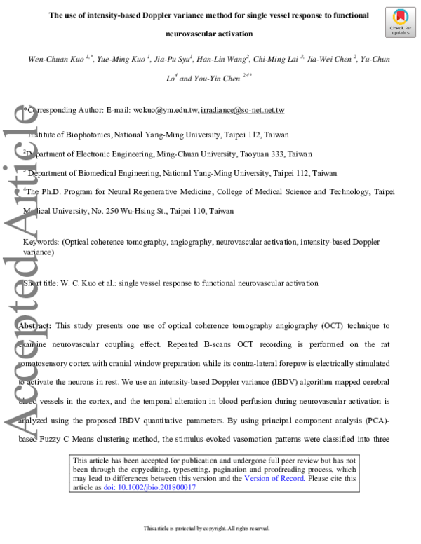 (PDF) Doppler Variance for Neurovascular Activation Study