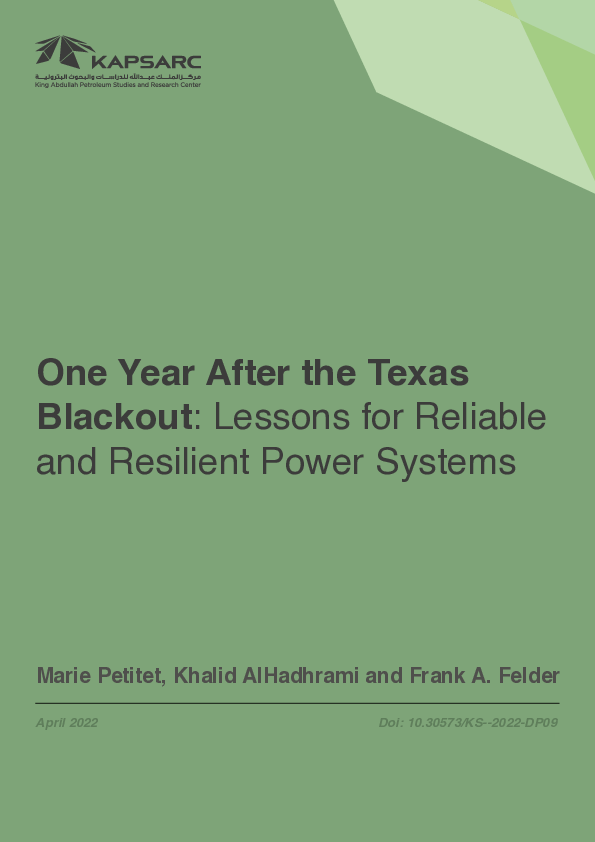 (PDF) One Year After the Texas Blackout: Lessons for Reliable and ...