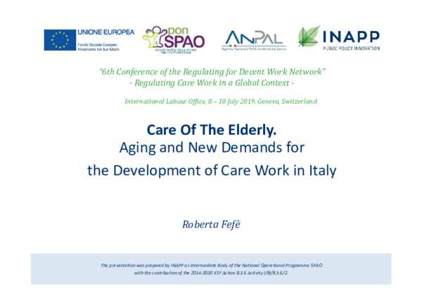 (PDF) Care of the elderly. Aging and new demands for the development of ...