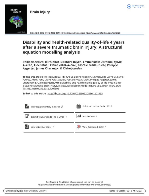 (PDF) Disability and health-related quality-of-life 4 years after a ...