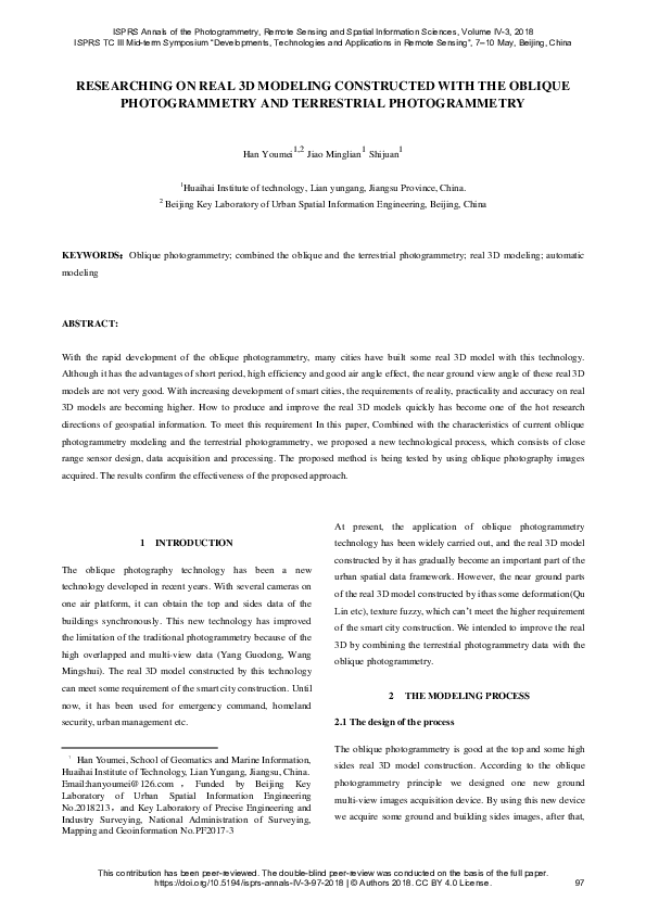 (PDF) Researching on Real 3D Modeling Constructed with the Oblique ...