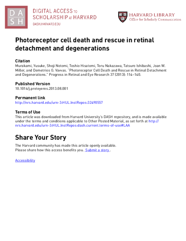 (PDF) Photoreceptor cell death and rescue in retinal detachment and ...
