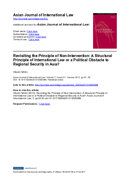 (PDF) Revisiting the Principle of Non-Intervention: A Structural ...