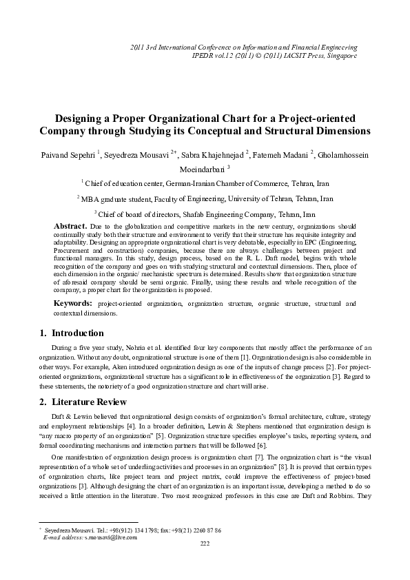 (PDF) Designing a Proper Organizational Chart for a Project-oriented ...