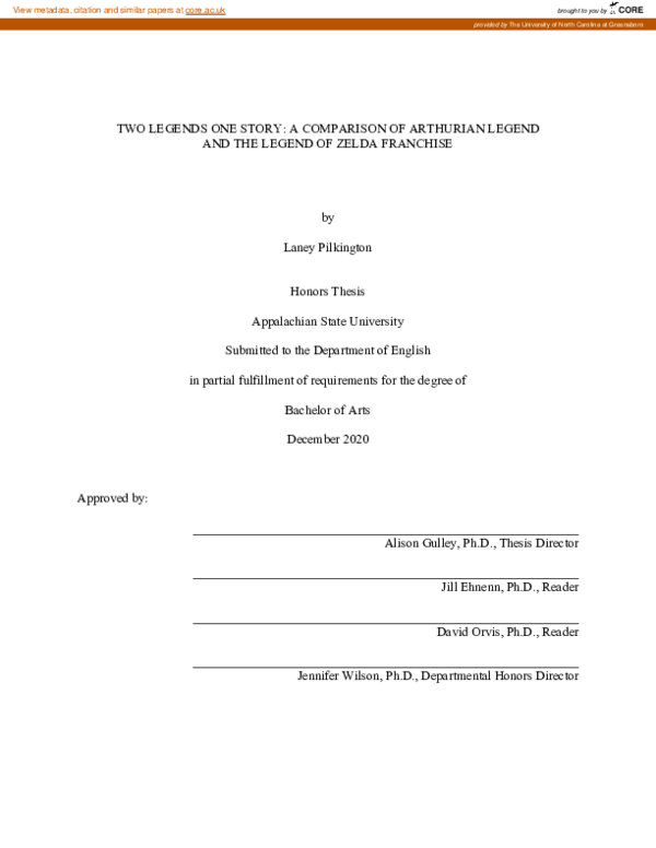 (PDF) Two Legends One Story: A Comparison Of Arthurian Legend And The ...