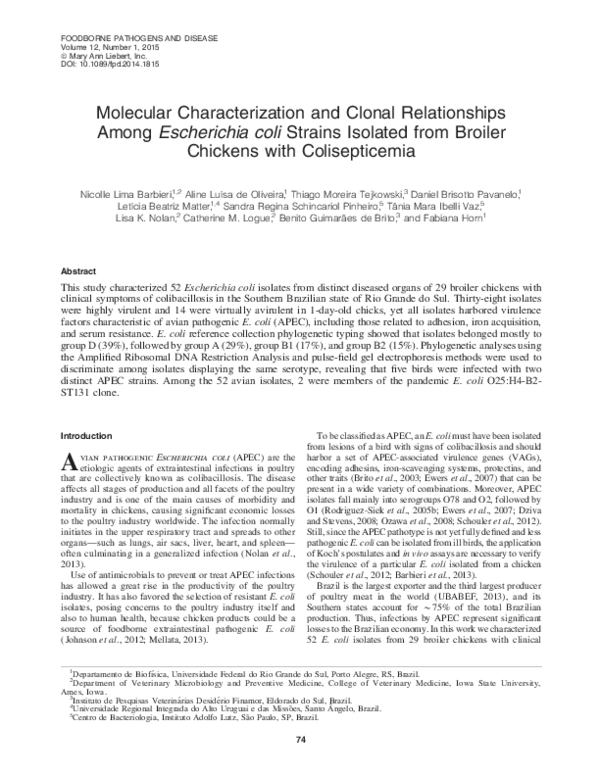 (PDF) Molecular Characterization and Clonal Relationships Among ...