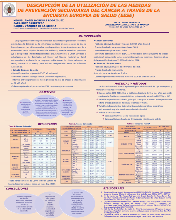 (PDF) Descripción de la utilización de las medidas de prevención secundaria del cáncer a través ...