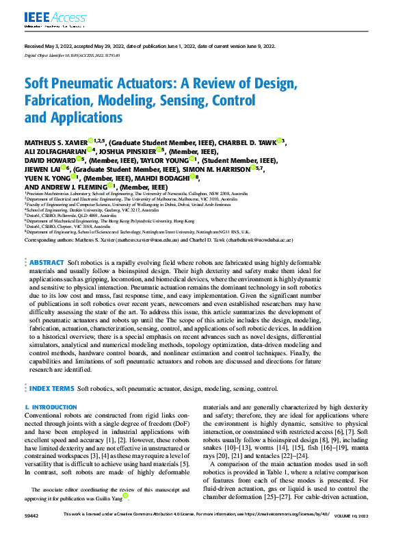 (PDF) Soft Pneumatic Actuators: A Review of Design, Fabrication, Modeling, Sensing, Control and ...