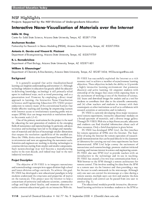 (PDF) Interactive Nano-Visualization of Materials over the Internet
