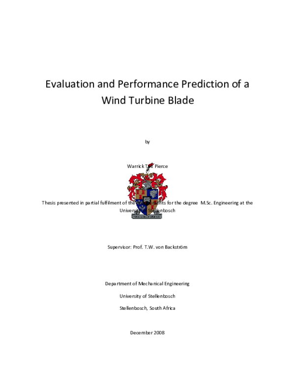 Pdf Evaluation And Performance Prediction Of A Wind Turbine Blade