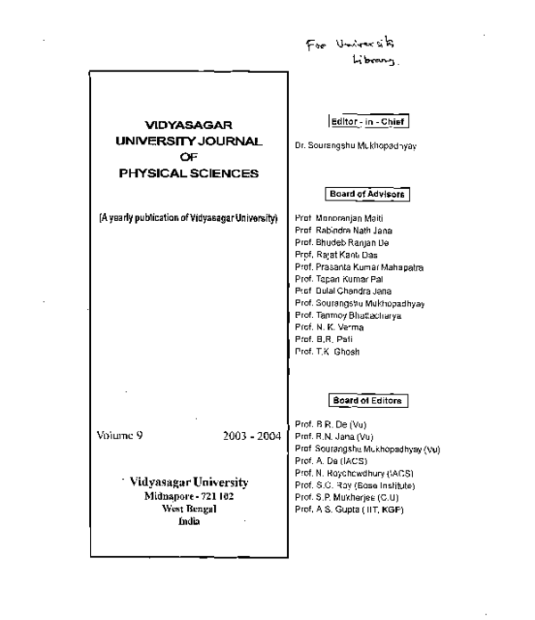 (PDF) Journal of Physical Science Vol.9 [2003-2004] | sushil sahu ...